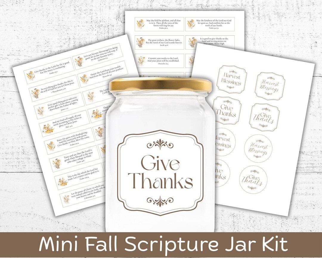 Mini Scripture Jar Printable | 32 Bible Verses + 8 Jar Labels | DIY ...