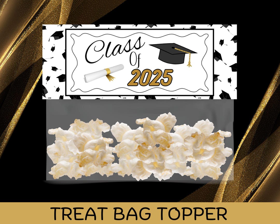 Graduation Treat Bag Toppers - Set of 2 Unique Designs, Graduation ...