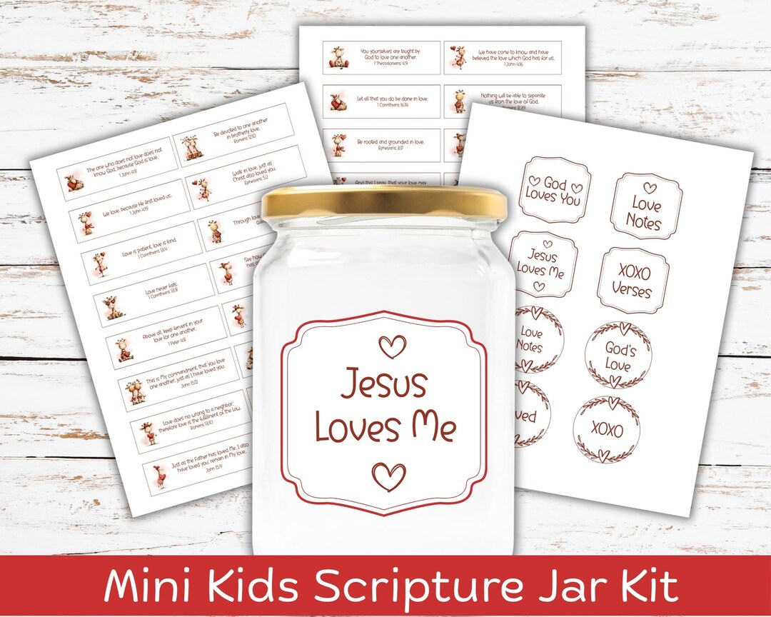 Scripture Jar Printable | DIY Christian Gift | Valentine Faith Decor - Etsy
