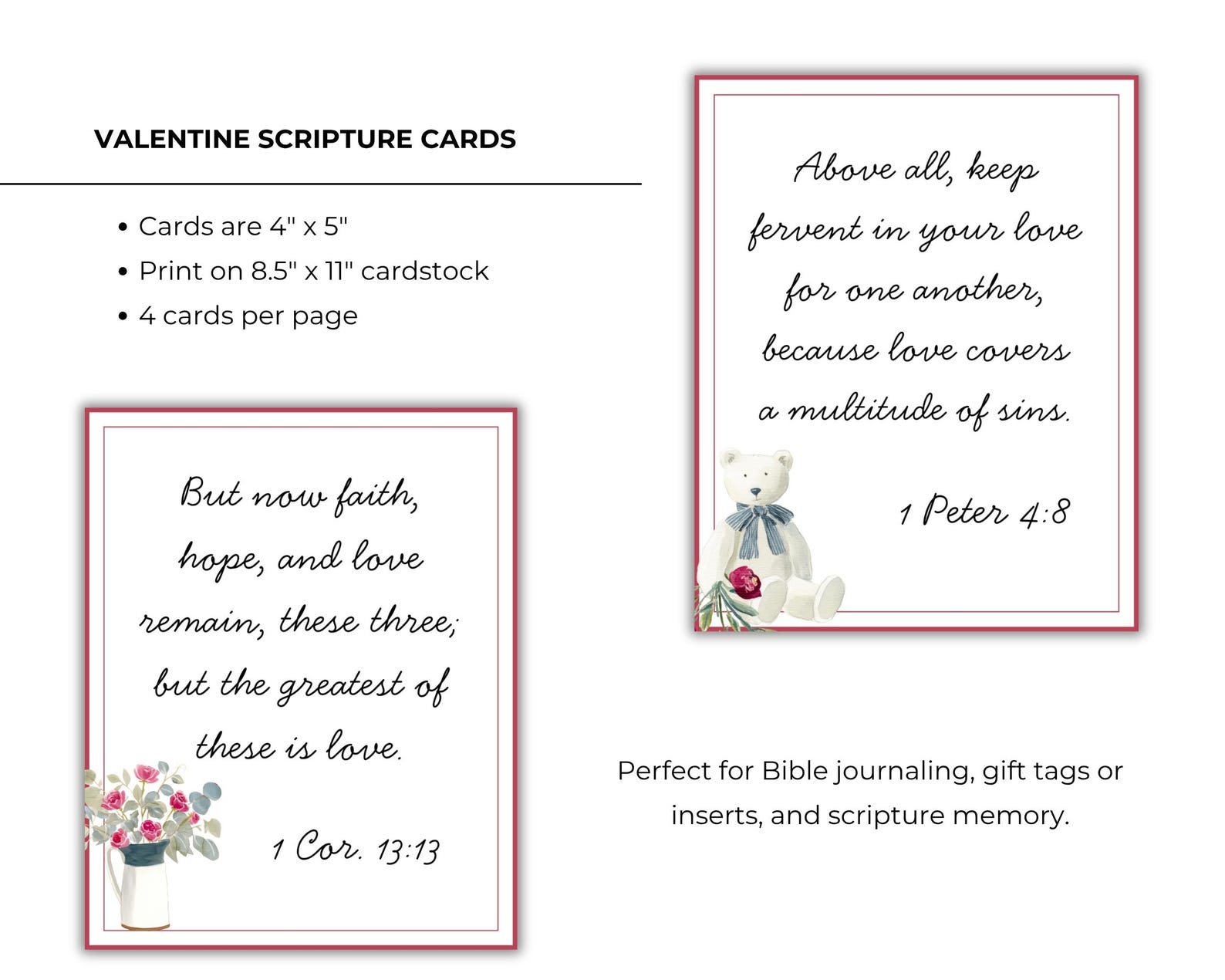 Valentine Scripture Cards Printable | Love Bible Verse Cards ...