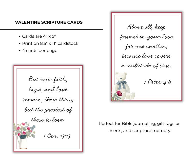 Valentine Scripture Cards Printable | Love Bible Verse Cards ...
