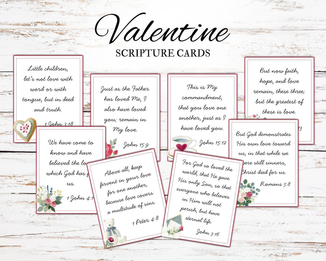 Valentine Scripture Cards Printable | Love Bible Verse Cards ...