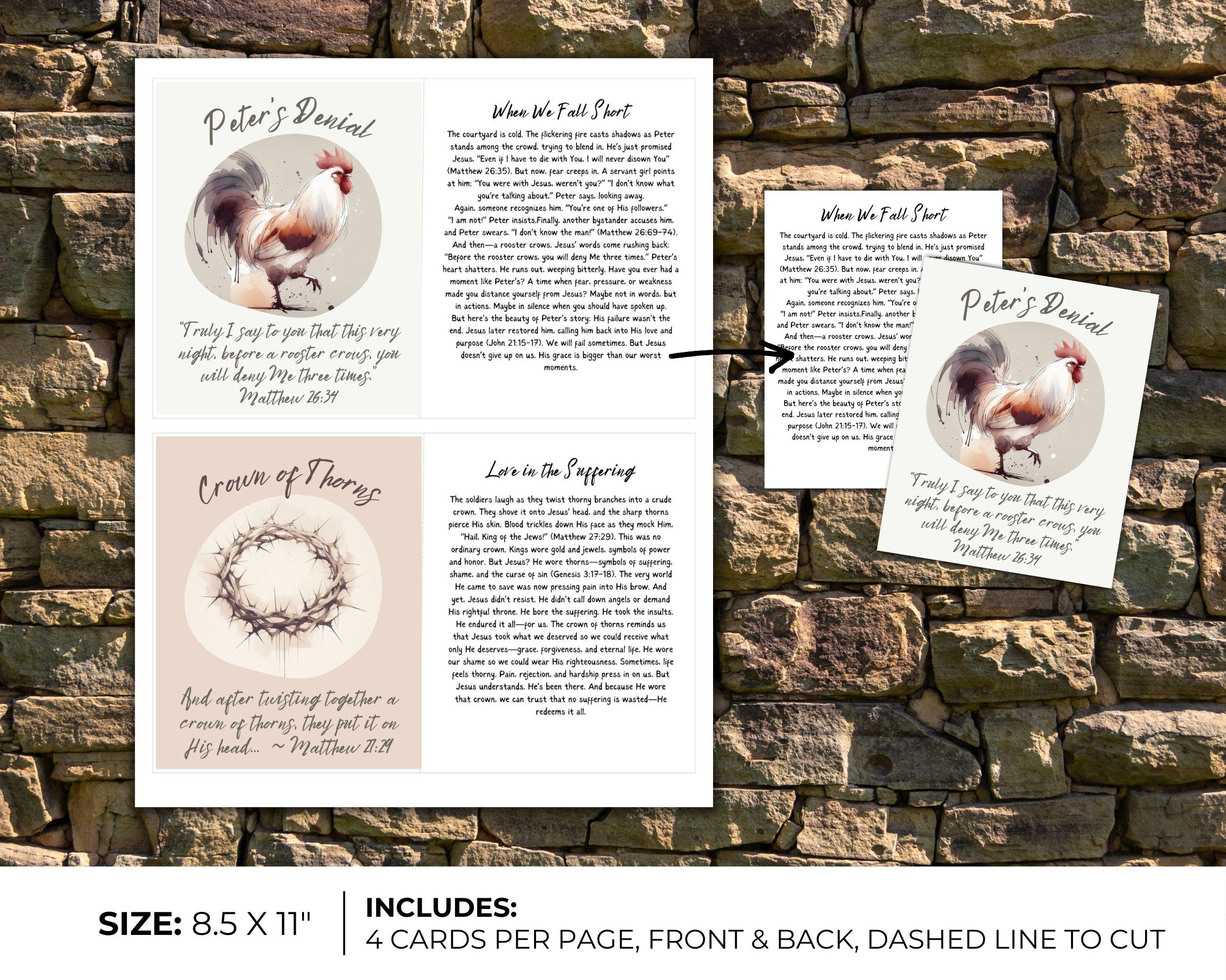 Set of 8 Holy Week Cards With Devotionals - Boho Watercolor Design ...