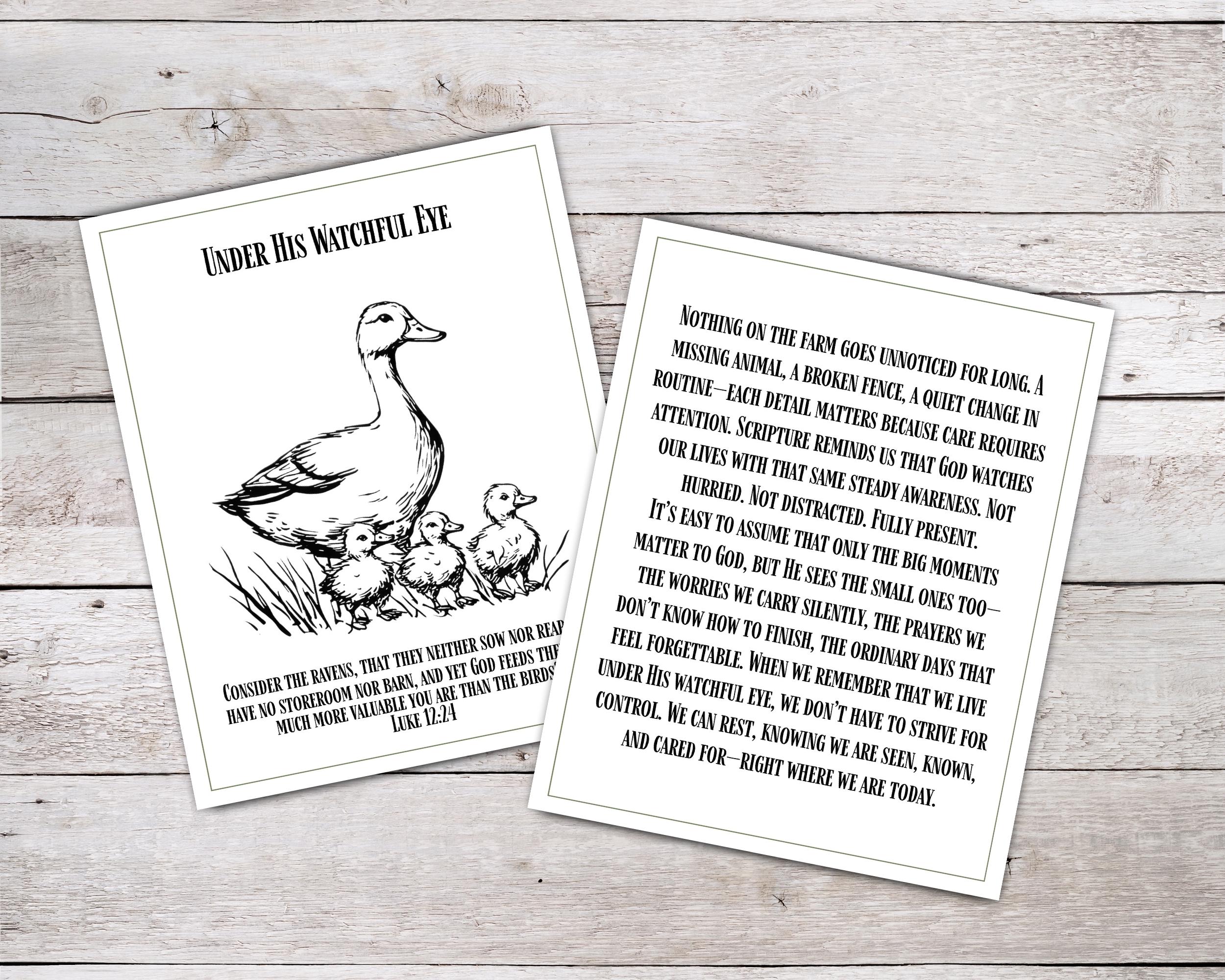 Farm Faith Devotional Cards Printable | Christian Encouragement | Quiet ...