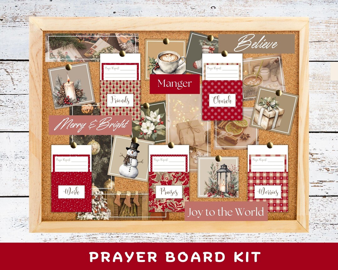 Christmas Prayer Board Printable, Holiday Christian Vision Board ...