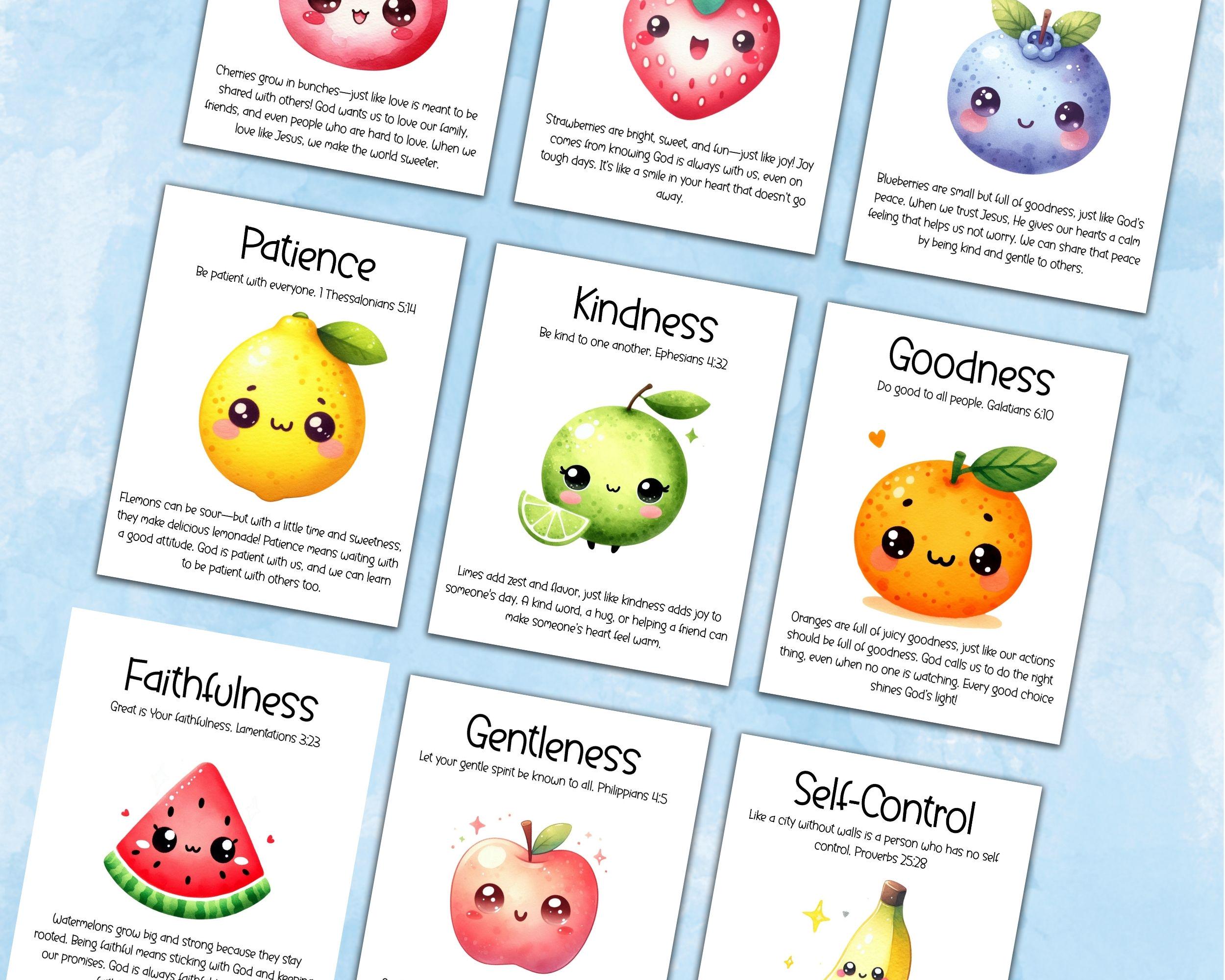 Fruit of the Spirit Devotional Flashcards for Kids, Children's Bible ...