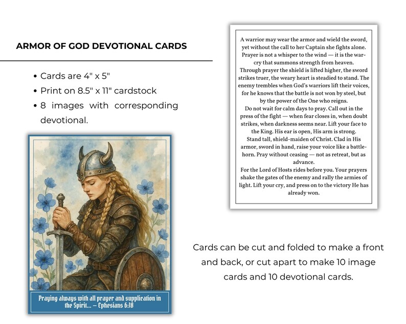 Armor of God Devotional Cards for Women, Shield Maiden Artwork (digital ...