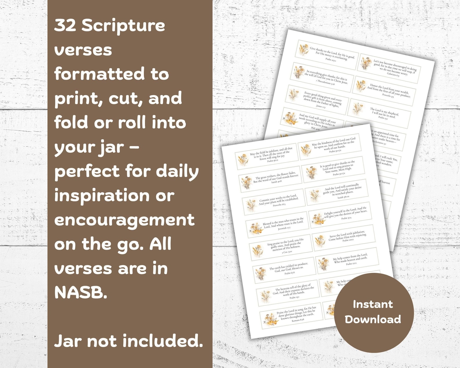 Mini Scripture Jar Printable | 32 Bible Verses + 8 Jar Labels | DIY ...