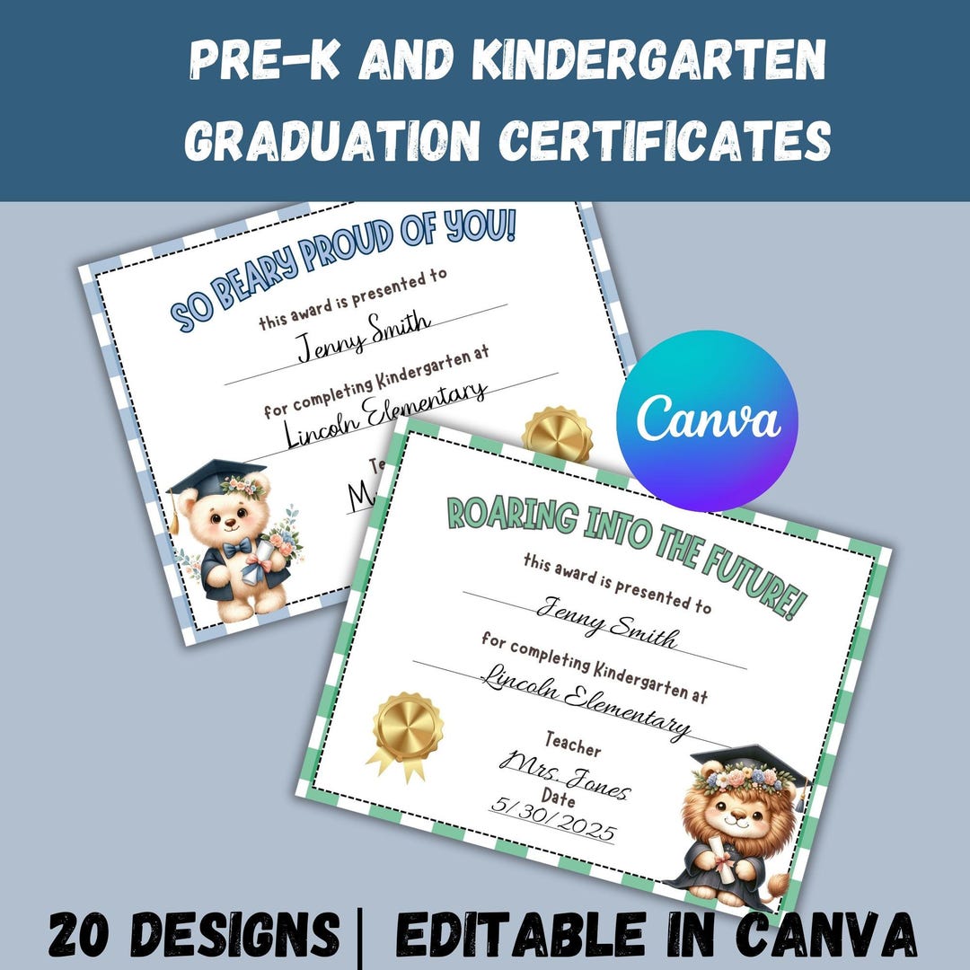Kindergarten Graduation, Preschool Graduation - 20 Editable ...