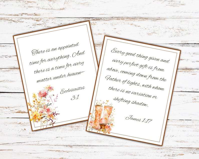 Fall Scripture Cards Printable | Autumn Bible Verse Cards | Christian ...