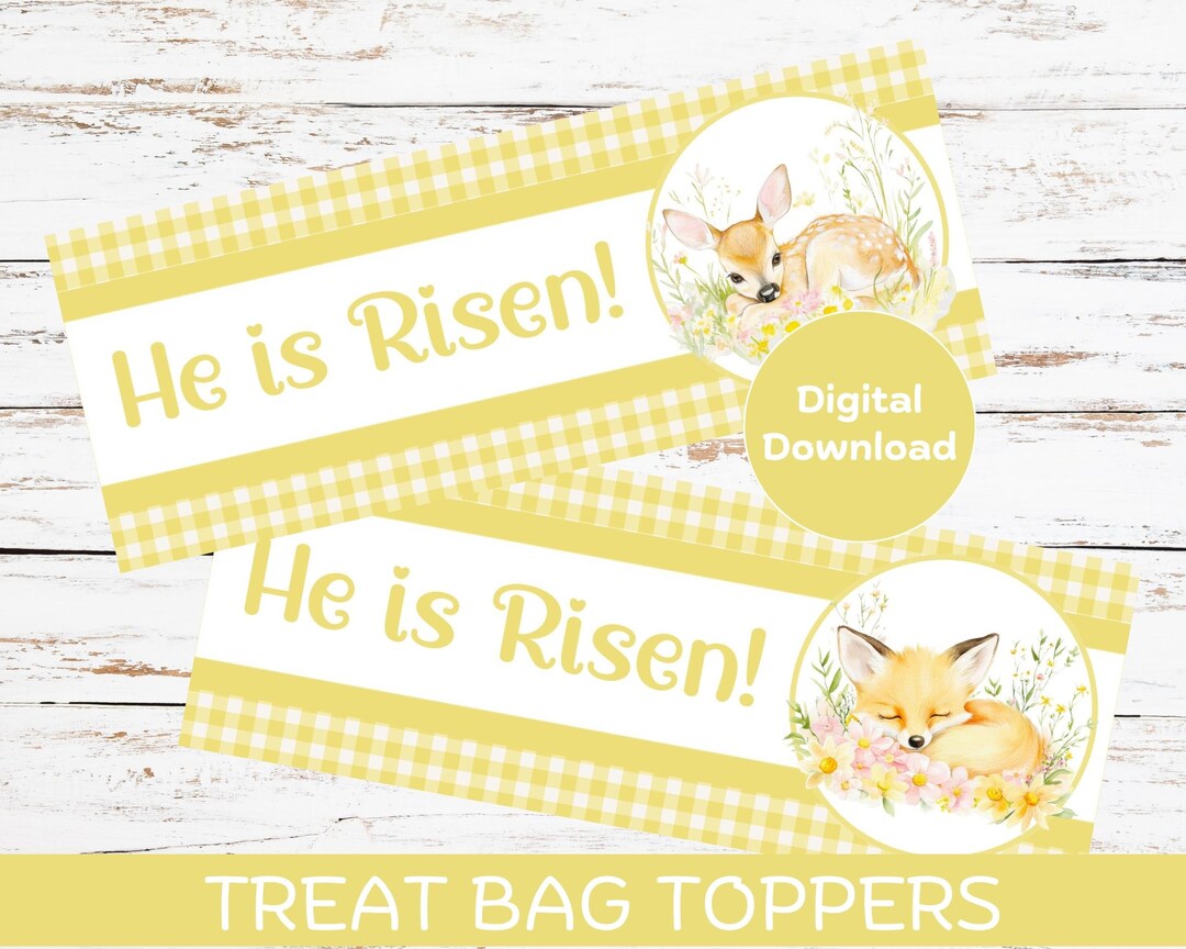 He is Risen Easter Treat Bag Topper | Christian Party Favor (digital ...