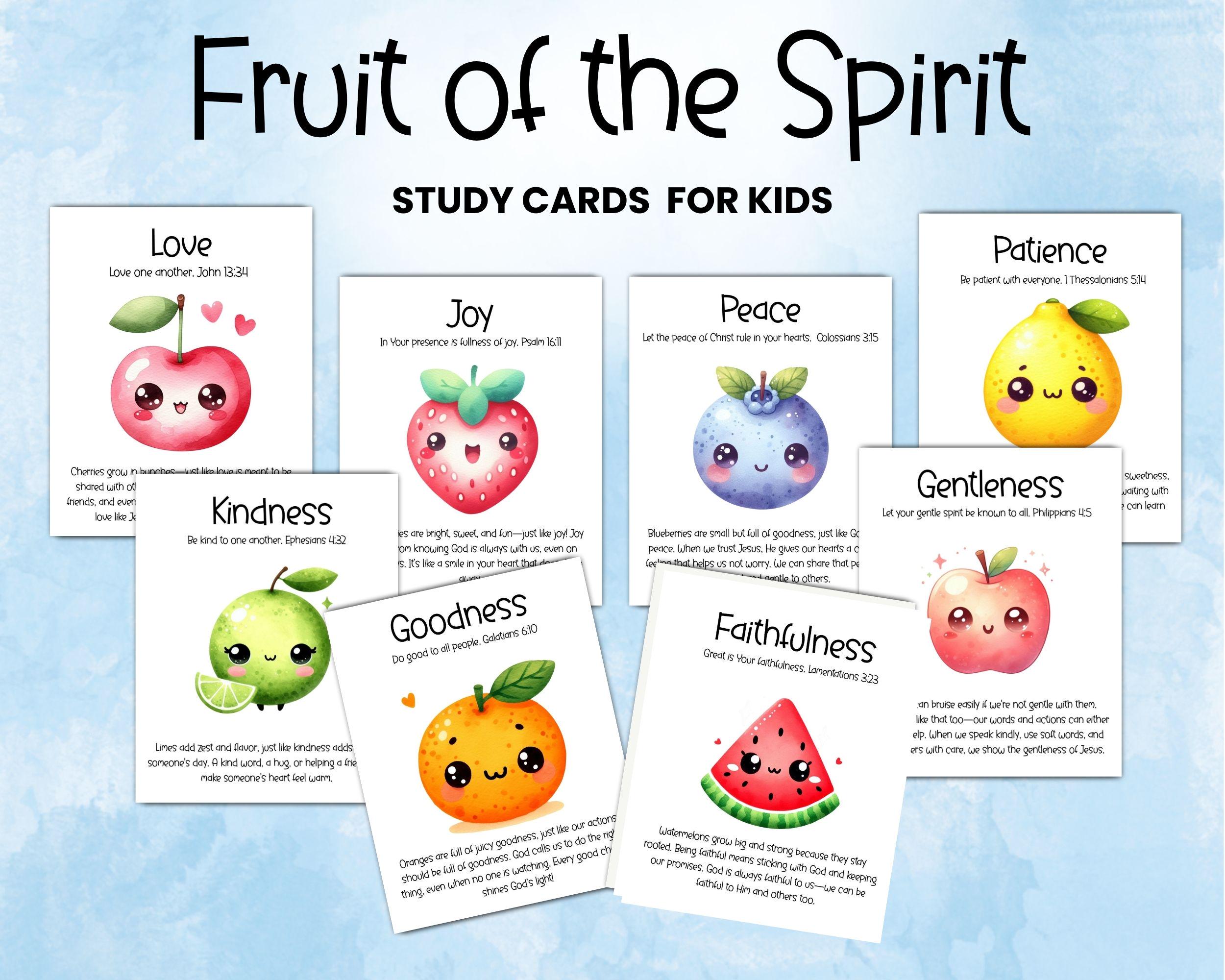 Fruit of the Spirit Devotional Flashcards for Kids, Children's Bible ...