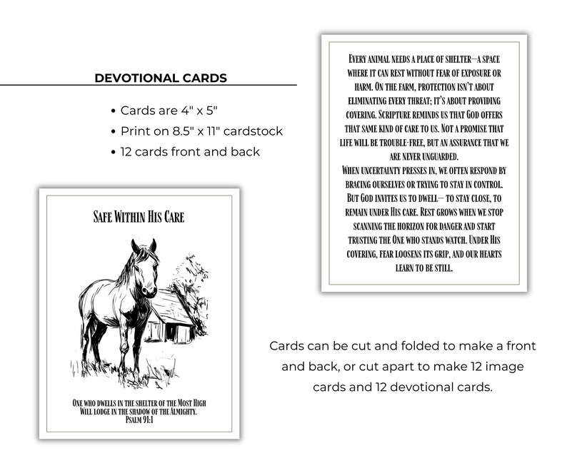 Farm Faith Devotional Cards Printable | Christian Encouragement | Quiet ...