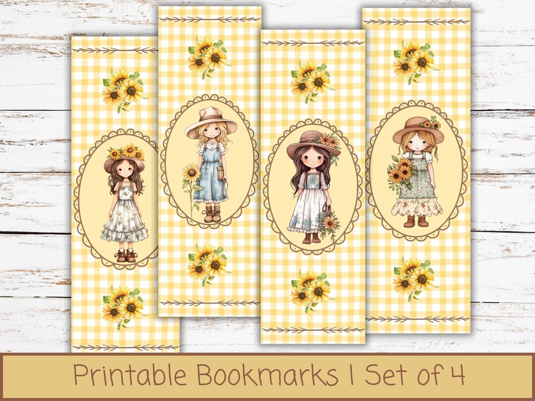 Summer Reading Bookmarks Printable for Girls | Sunflower Cottagecore ...