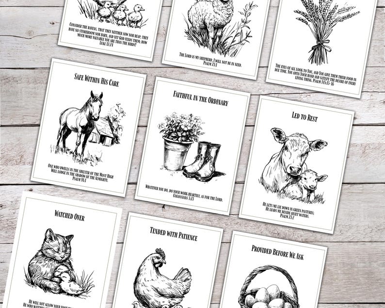 Farm Faith Devotional Cards Printable | Christian Encouragement | Quiet ...