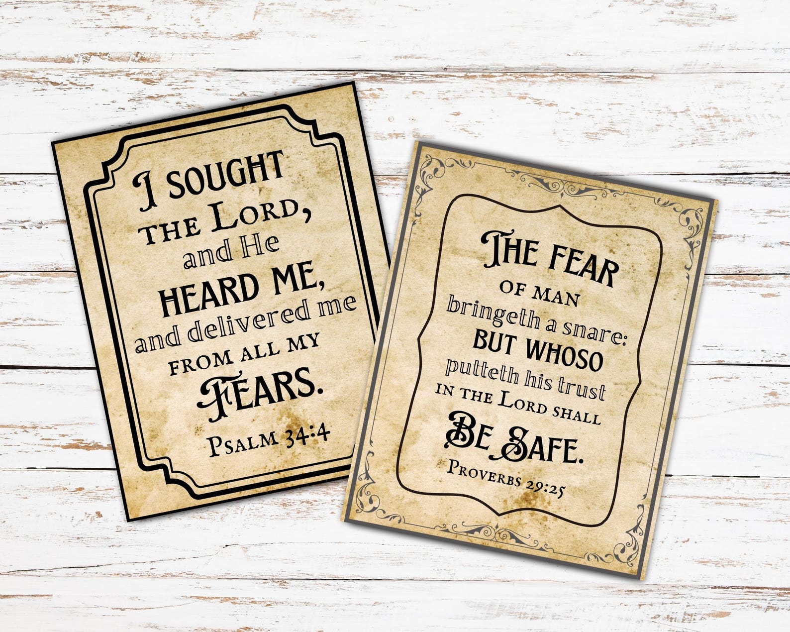 Vintage Scripture Verse Cards KJV – Antique Label Style Printable ...