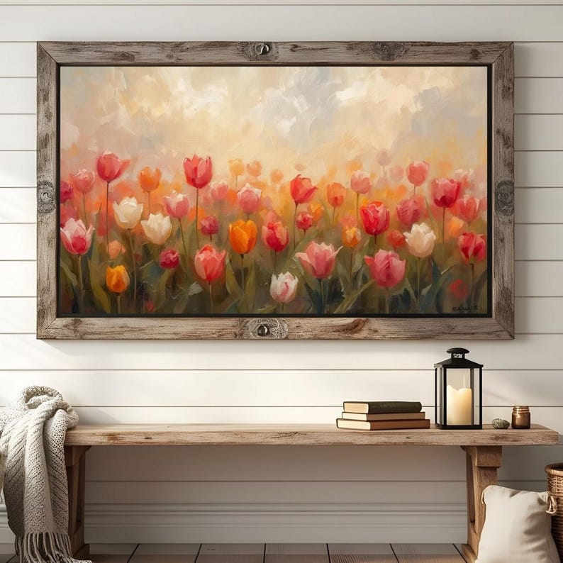 Spring Frame TV Art Tulip Landscape | Impressionist Floral TV ...