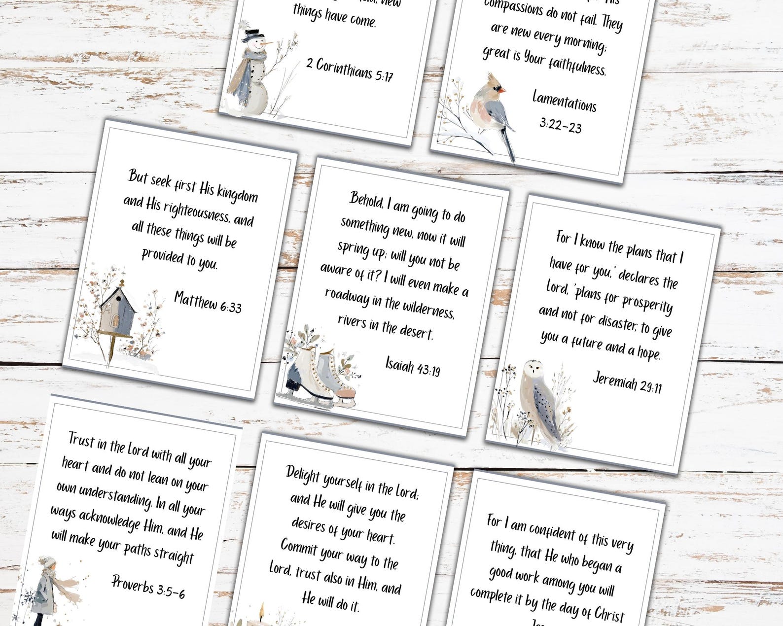 New Year Scripture Cards Printable | Winter Bible Verse Cards ...