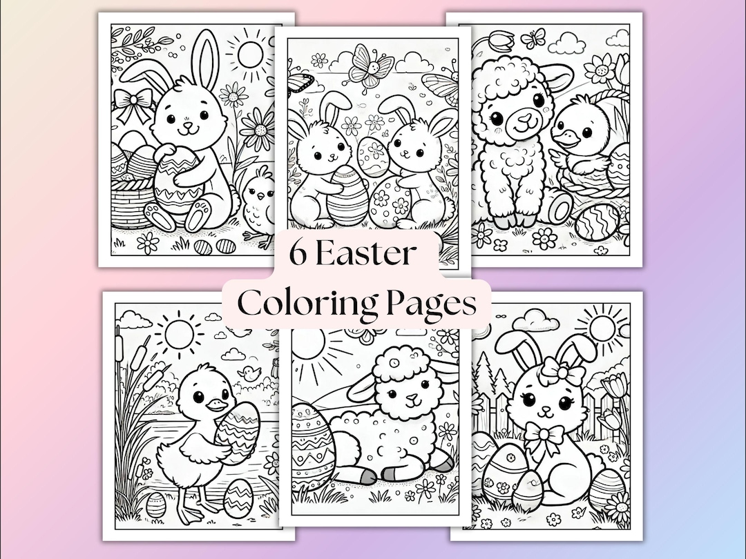 Cute Easter Coloring Pages for Kids - Bunny, Chick, Lamb and Easter ...