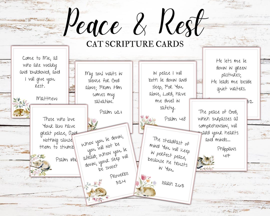 Watercolor Scripture Cards Printable | Peace & Rest Bible Verse Cards ...
