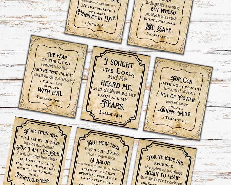 Vintage Scripture Verse Cards KJV – Antique Label Style Printable ...