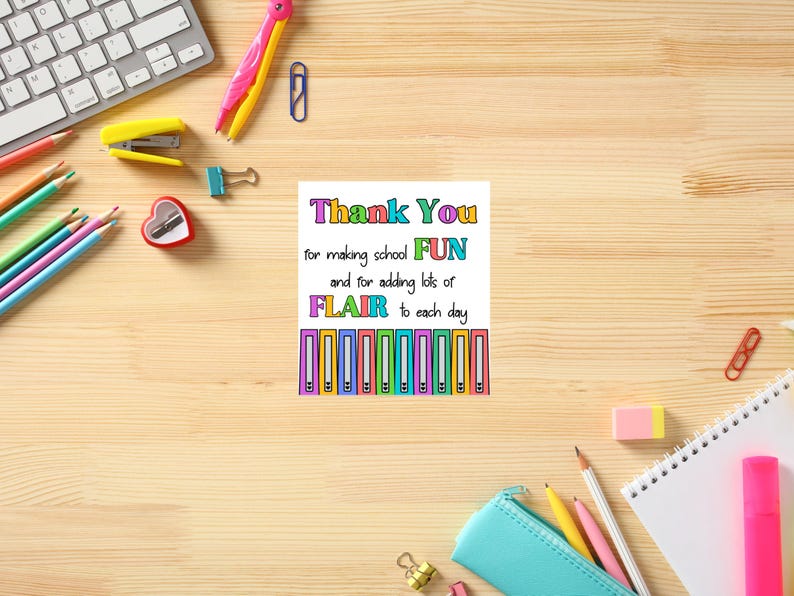 Teacher Appreciation Gift Tag Printable Thank You Tag Teacher Gift From ...