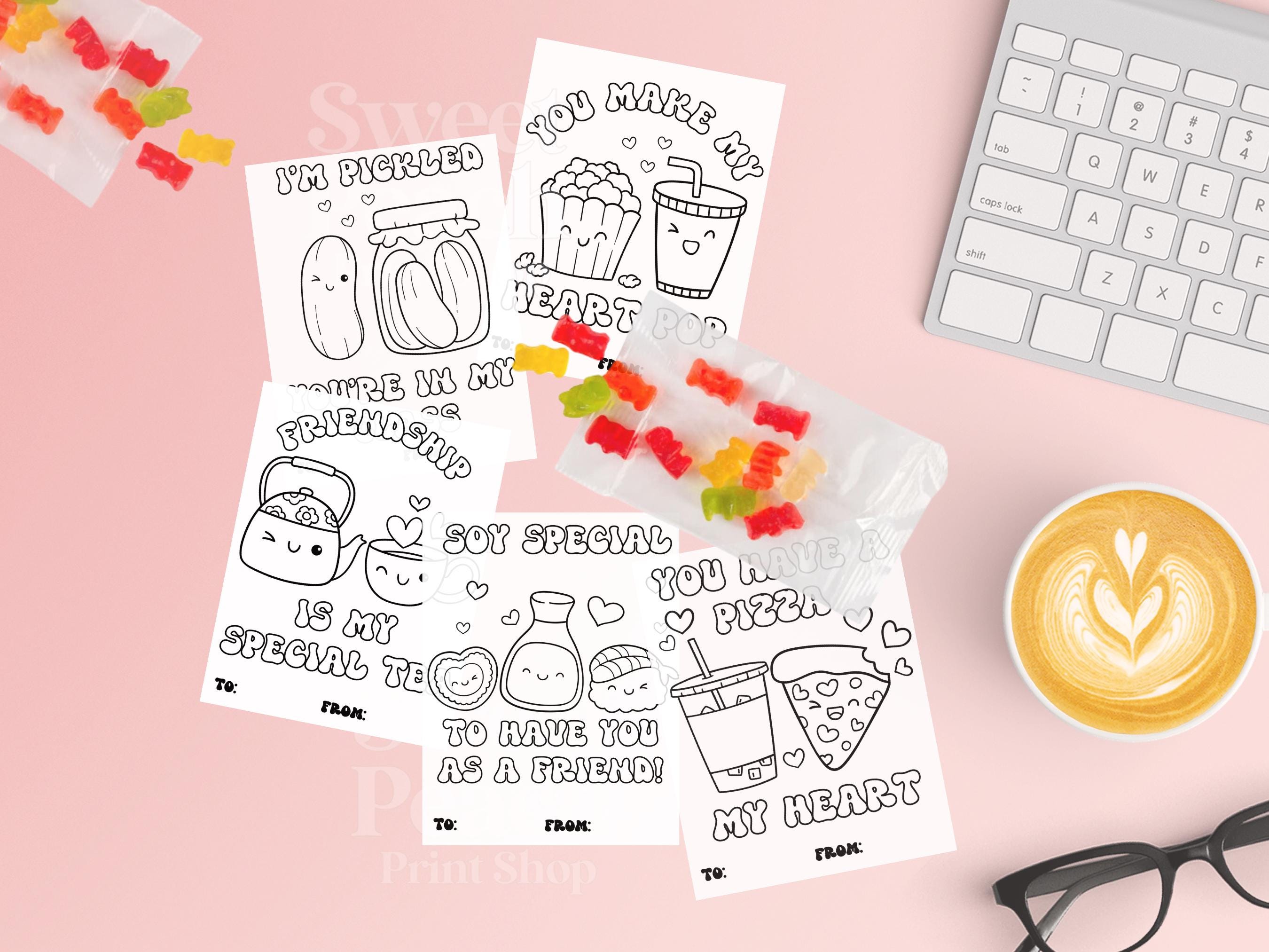 Valentine Coloring Cards Printable Classroom Valentine Exchange Kid ...