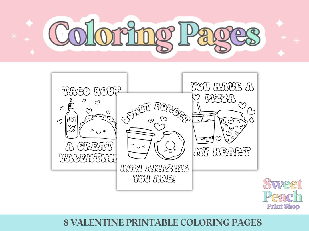 Printable Valentine Coloring Pages Valentines Activity Easy Coloring ...
