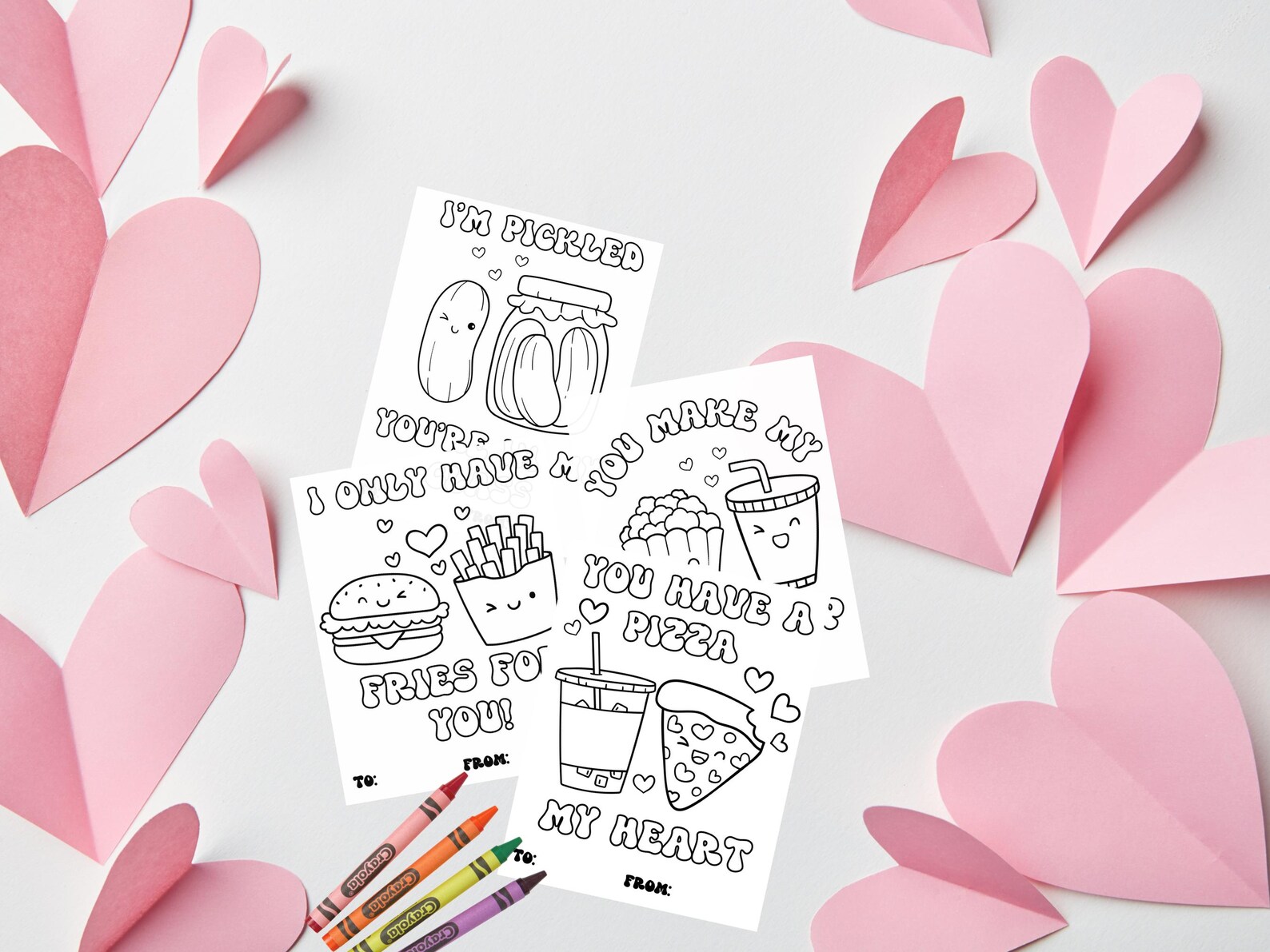 Valentine Coloring Cards Printable Classroom Valentine Exchange Kid ...