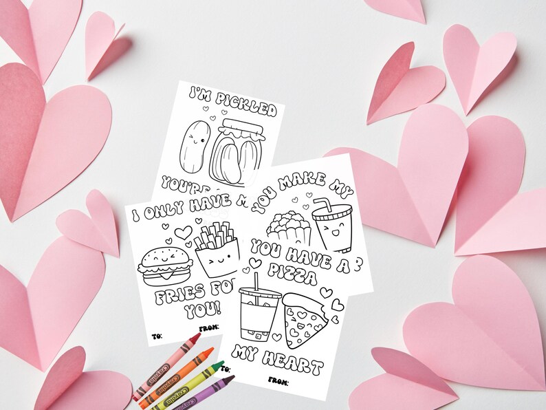 Valentine Coloring Cards Printable Classroom Valentine Exchange Kid ...