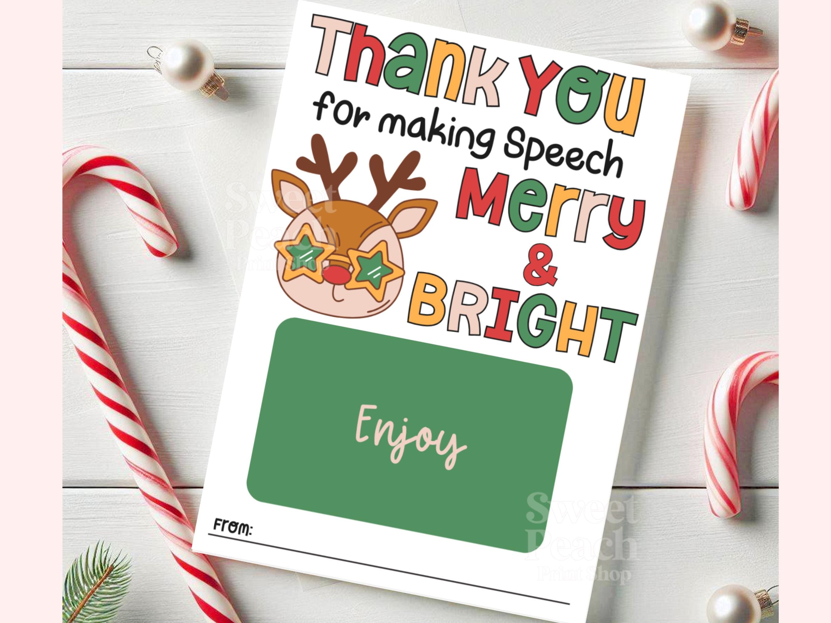 Speech Therapist Christmas Gift Card Holder Speech Therapy Gifts Thank ...