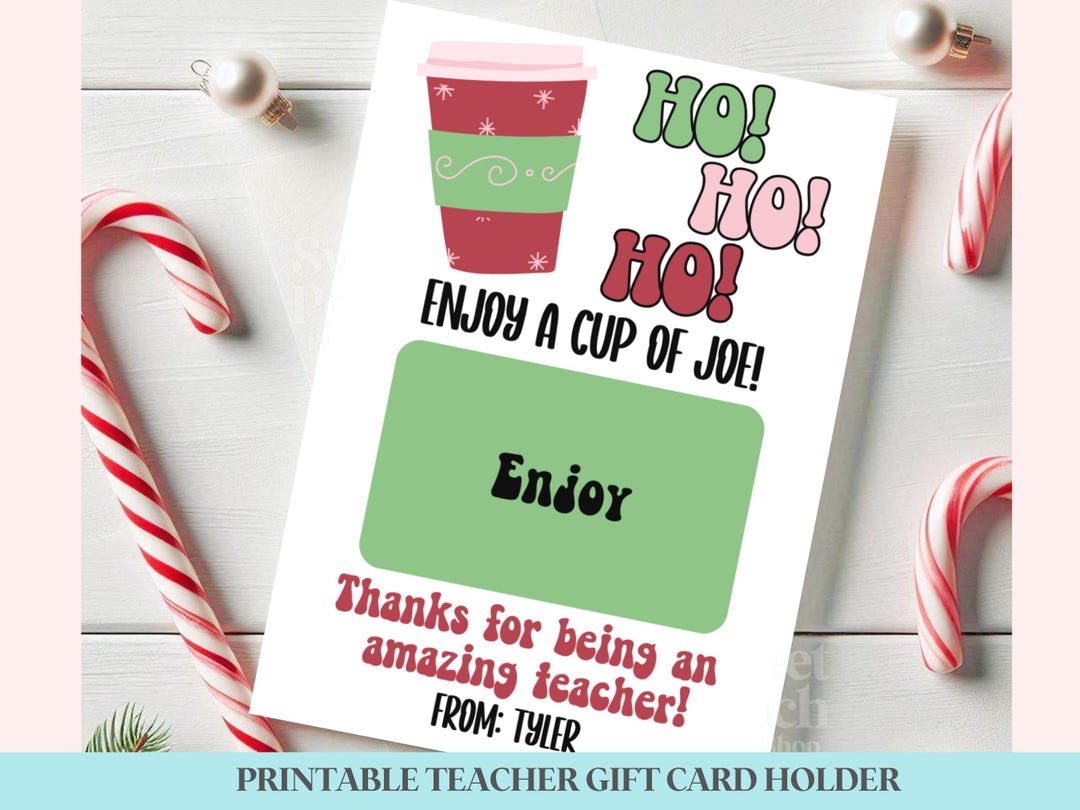 Teacher Gift Card Holder Teacher Coffee Gift Card Holder Staff ...