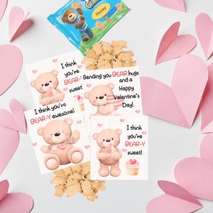 Valentine Bear Classroom Favor Tags Teddy Bear Valentine Printable ...
