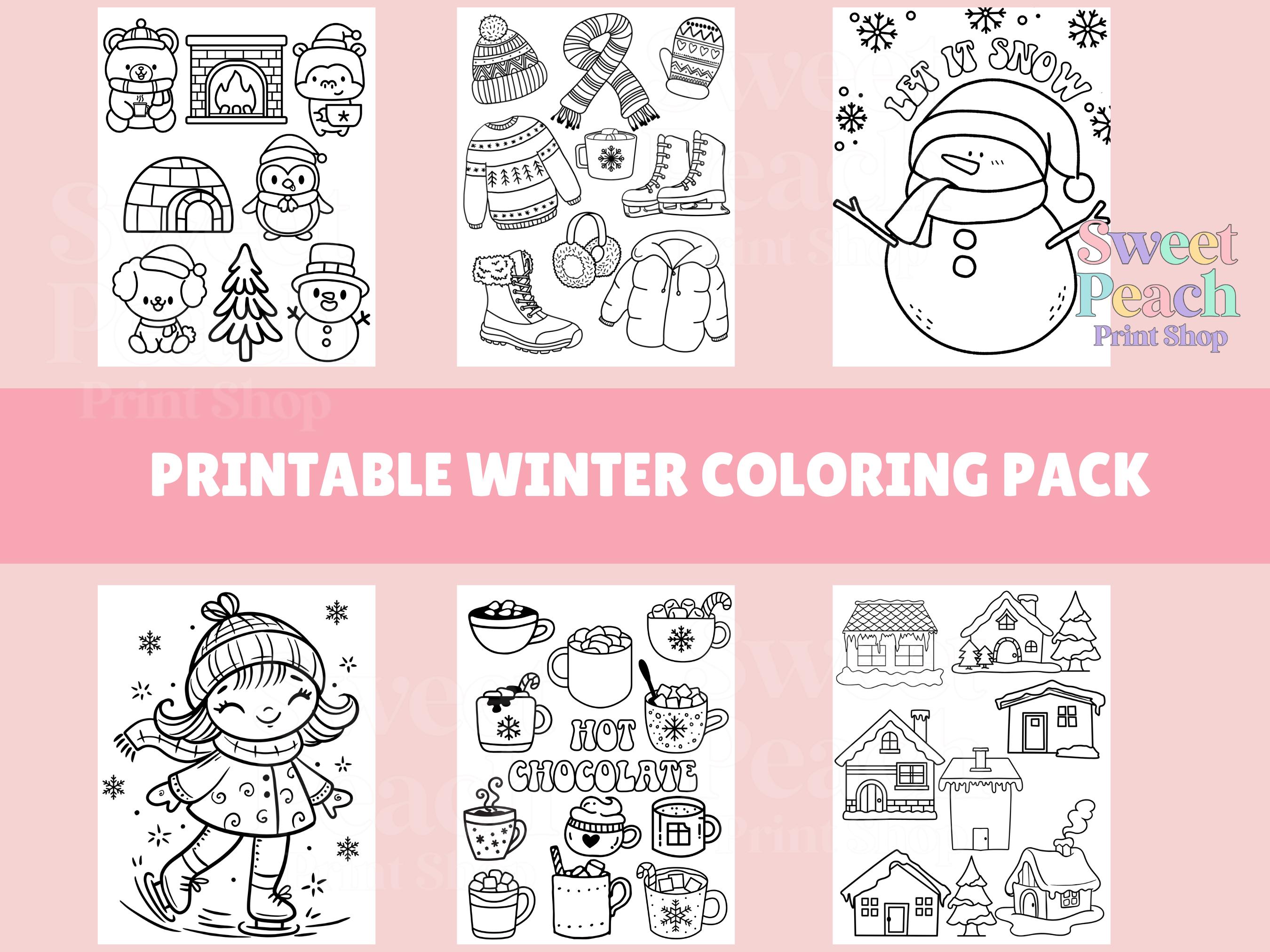 Printable Winter Coloring Pages Kids Coloring Sheets Classroom Activity ...