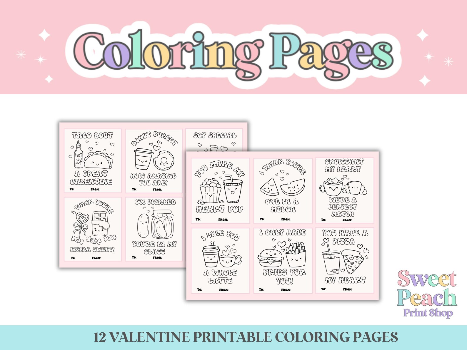 Valentine Coloring Cards Printable Classroom Valentine Exchange Kid ...