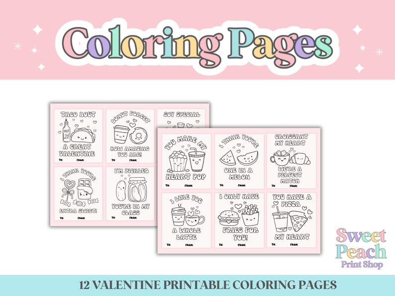Valentine Coloring Cards Printable Classroom Valentine Exchange Kid ...