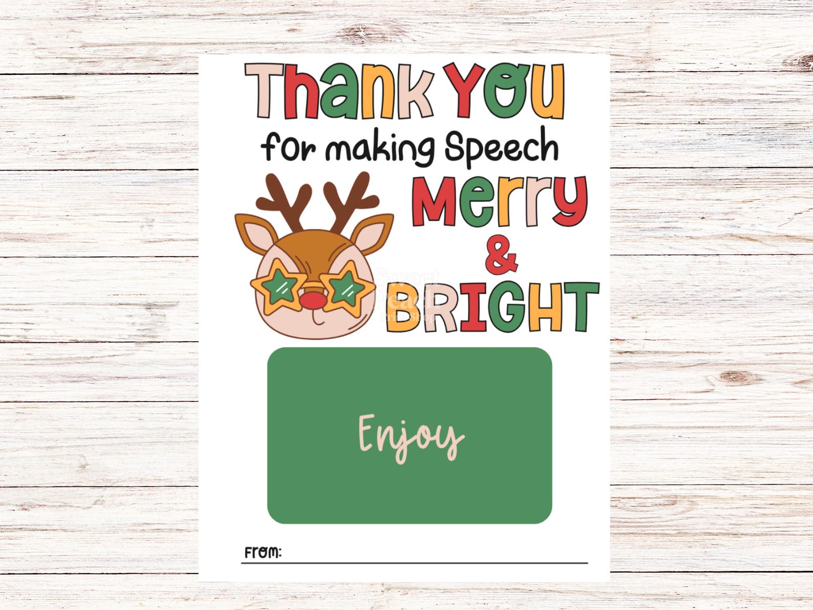 Speech Therapist Christmas Gift Card Holder Staff Appreciation Speech ...