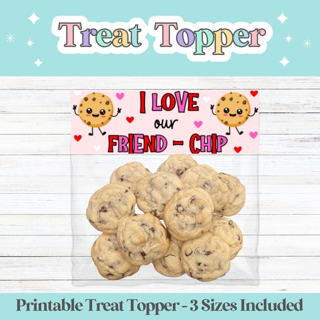 Valentine Treat Bag Topper Printable Valentines Cookie Topper Kids ...