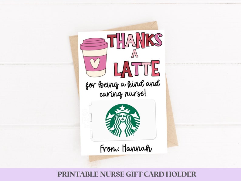 Nurse Gift Card Holder Editable Nurse Thank You Gift Card Nurse ...