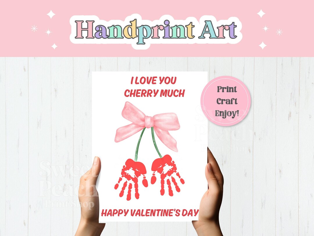 Valentines Day Handprint Art Valentines Handprint Craft Activity ...