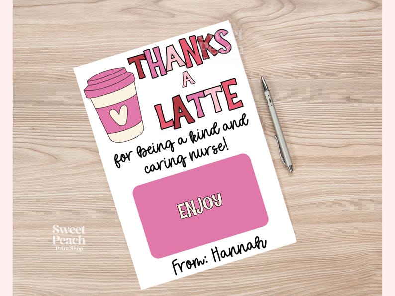 Nurse Gift Card Holder Editable Nurse Thank You Gift Card Nurse ...