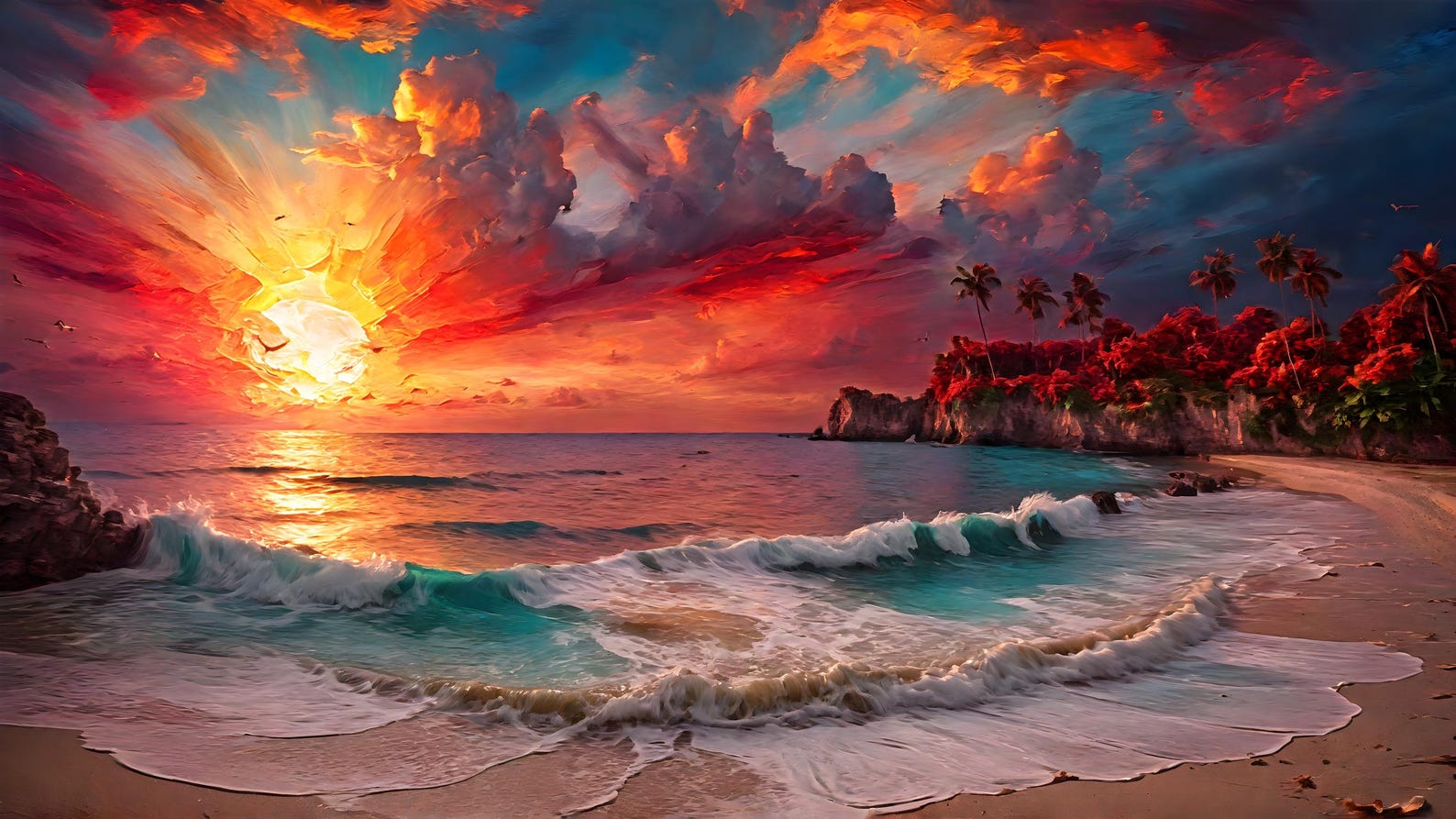 Frame TV Art – Tropical Sunrise Beachscape in 4K UHD (3840x2160) - Etsy