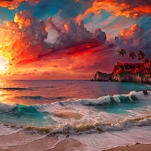 Frame TV Art – Tropical Sunrise Beachscape in 4K UHD (3840x2160) - Etsy