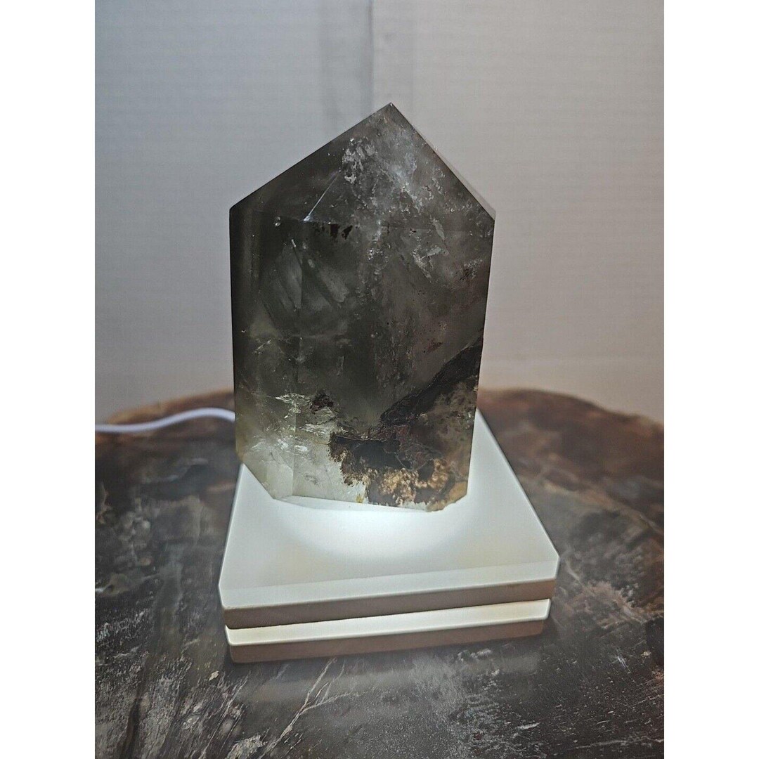 1.73LB Natural Green Ghost Phantom Quartz Crystal Obelisk Wand Point ...