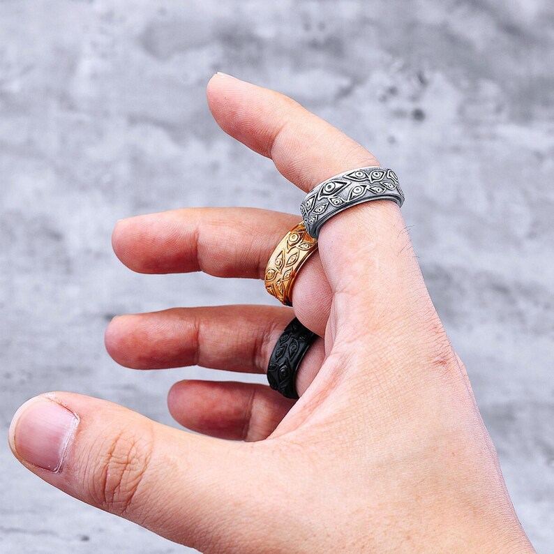 Jujutsu Kaisen Sukuna Spinner Ring Gold Fidget Anxiety Relief Unique ...
