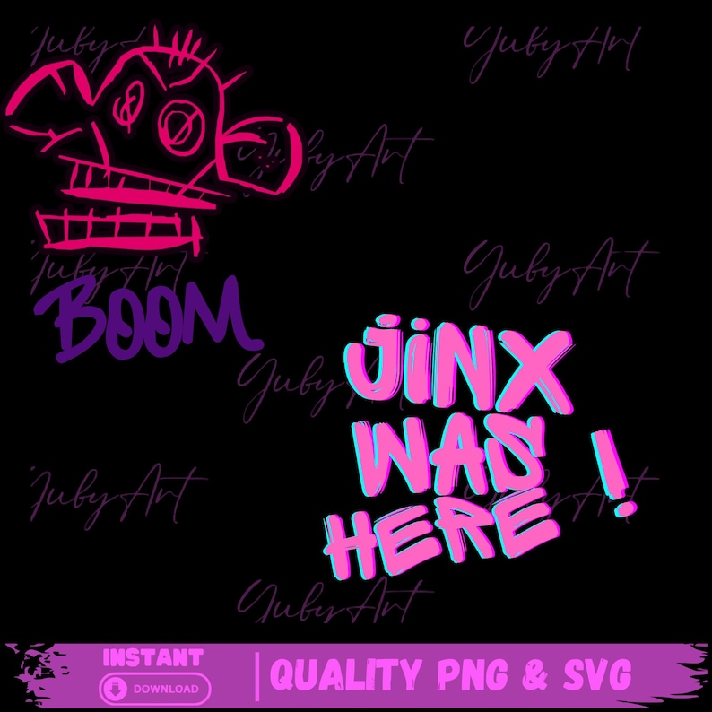 Jinx Graffiti PNG & SVG Bundle: Arcane-inspired Fan Art (digital ...