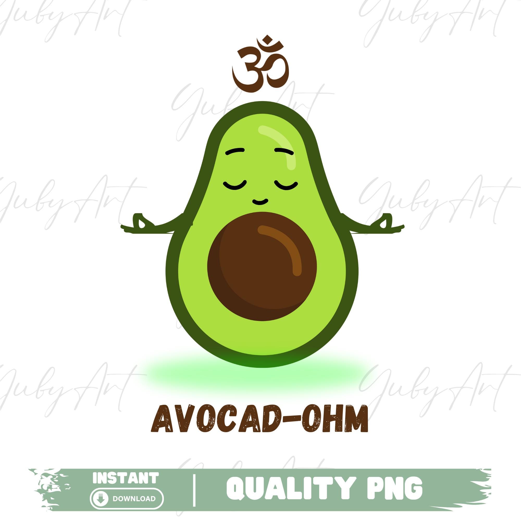 Avocado Ohm, PNG SVG Bundle, Avocado Clipart, Funny Clipart, Instant ...