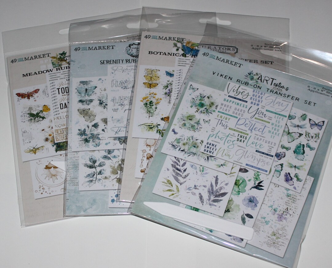 49 and Market Essential Rub Ons, Craft Transfers Curators Artoptions - Etsy
