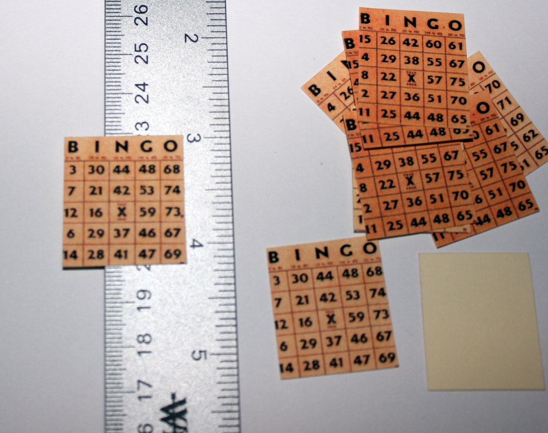 Mini Bingo Cards or Lucky Bingo Cards Junk Journal Ephemera Set of 10 ...