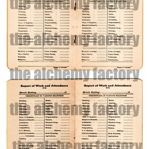 Printable Antique Report Card, Scholar Monthly Report, Mixed Media ...